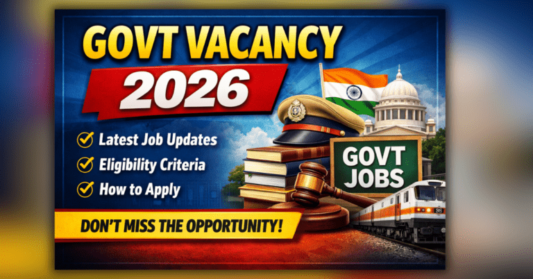 Govt Vacancy 2026: लेटेस्ट सरकारी भर्तियां, पात्रता, आवेदन प्रक्रिया और...